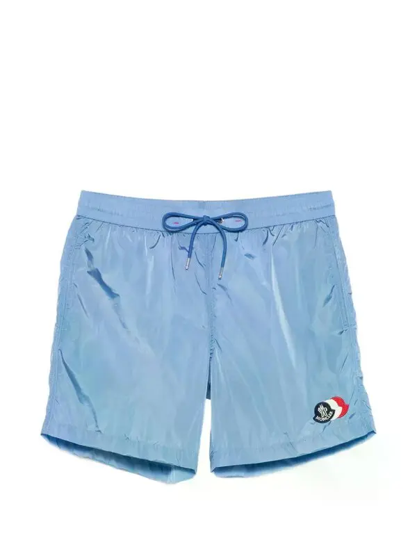 Moncler Logo-patch Swim Shorts - Blue