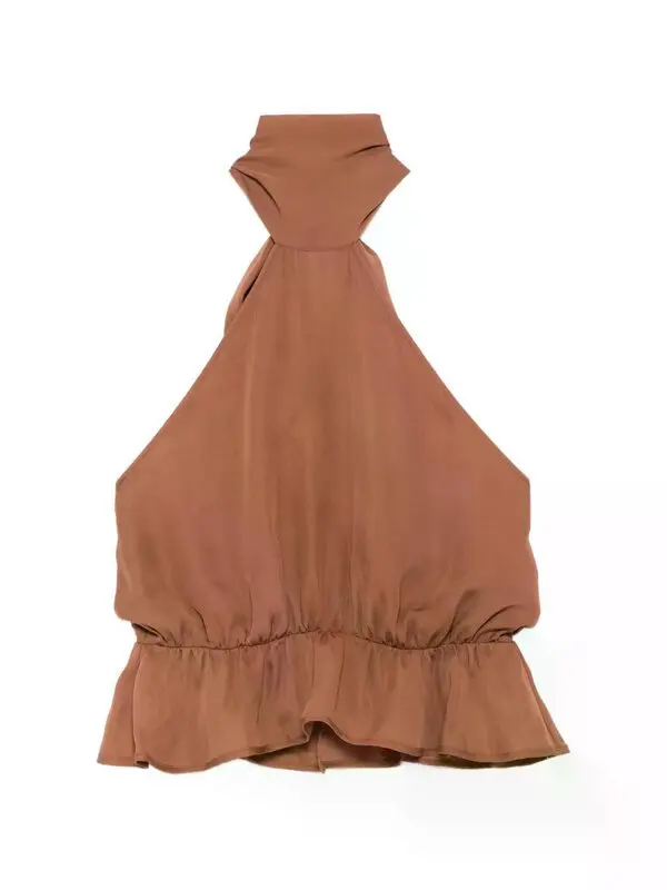 Kiki De Montparnasse Georgette Halter Top - Brown