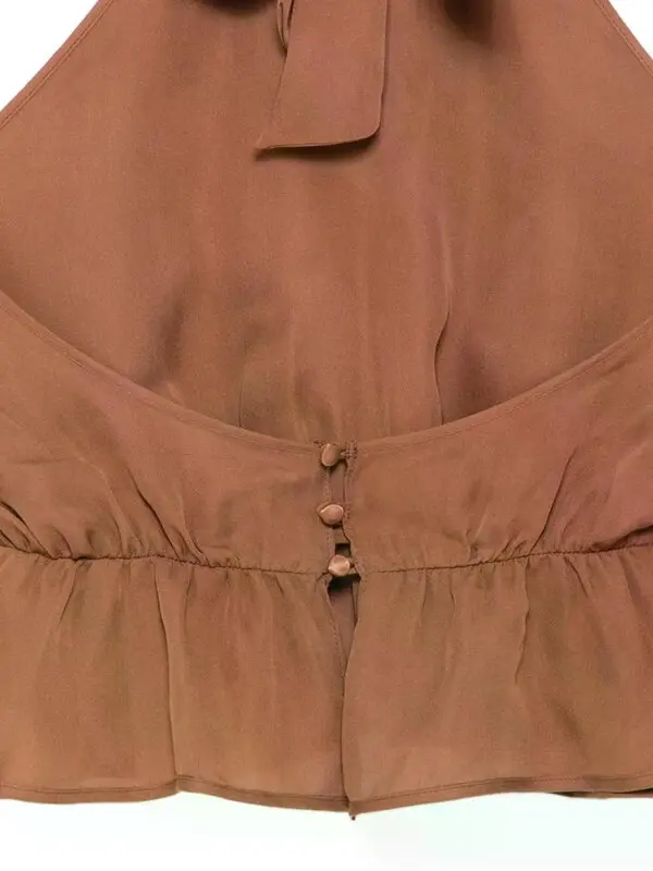Kiki De Montparnasse Georgette Halter Top - Brown