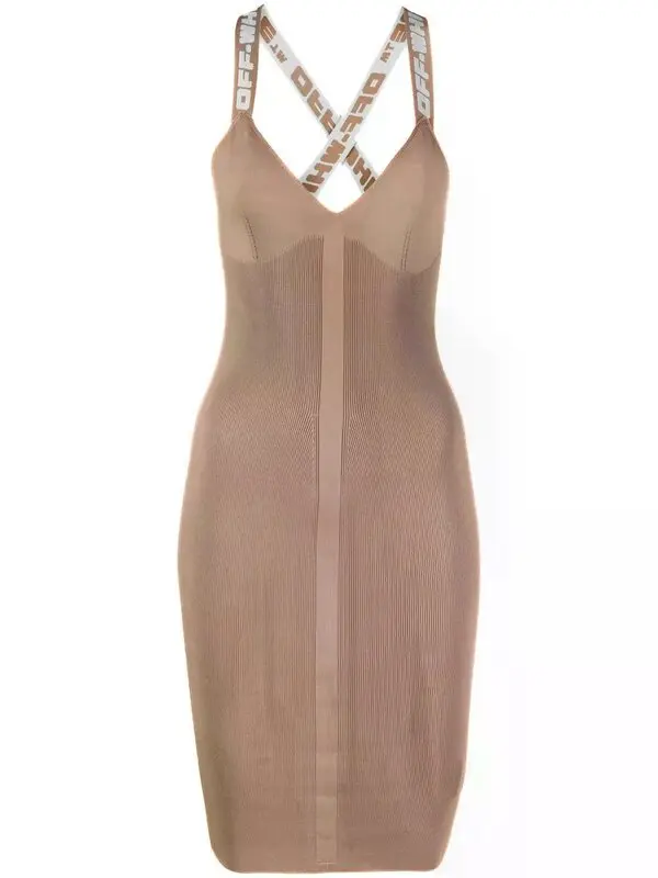 Off-White Logo Strap Bodycon Dress