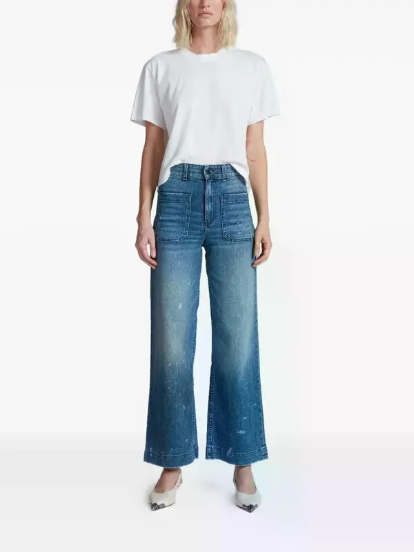 ASKK NY Paint-splatter Patch-pocket Wide-leg Jeans