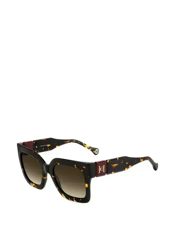 Carolina Herrera Tortoiseshell Square Frame Sunglasses - Brown
