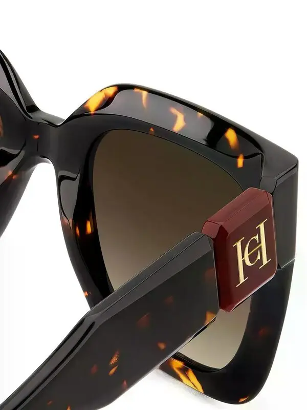 Carolina Herrera Tortoiseshell Square Frame Sunglasses - Brown