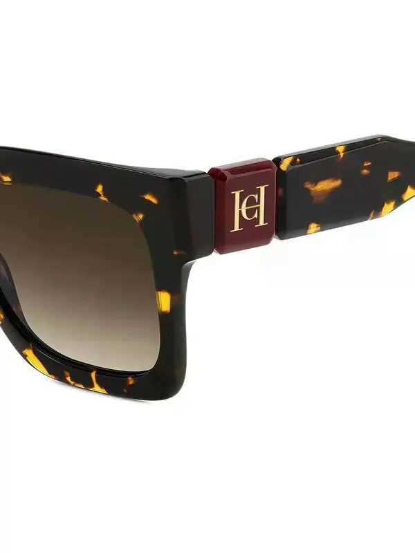Carolina Herrera Tortoiseshell Square Frame Sunglasses - Brown