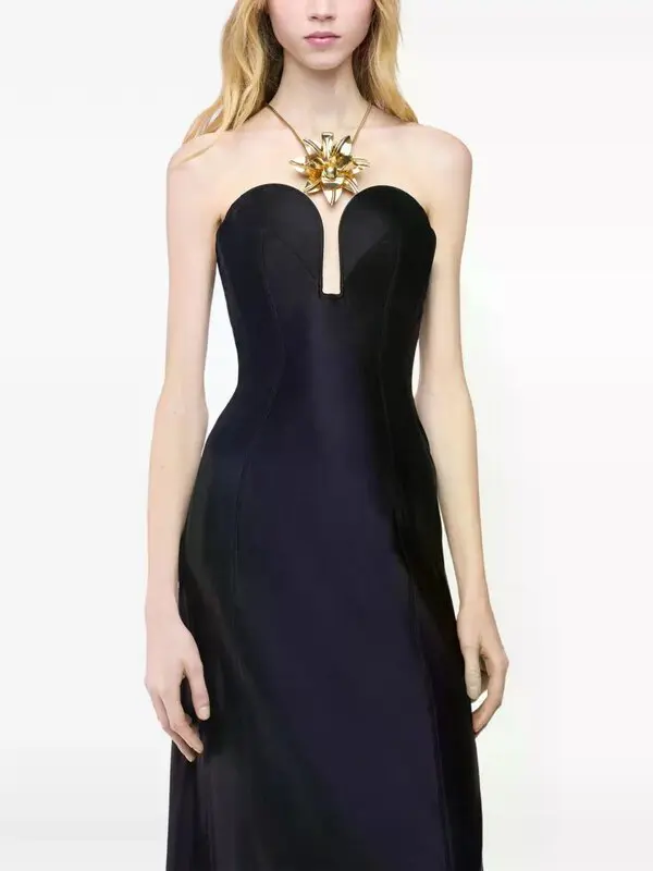 Rabanne Heart-shaped Midi Dress - Black
