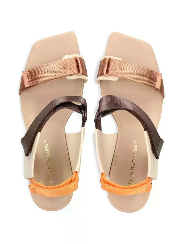 United Nude Rockit Run Touch-strap Geometric-heel Sandals - Neutrals