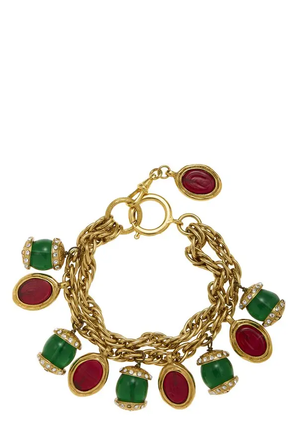 Chanel Multicolor Gold Gripoix Charm Bracelet - Multi