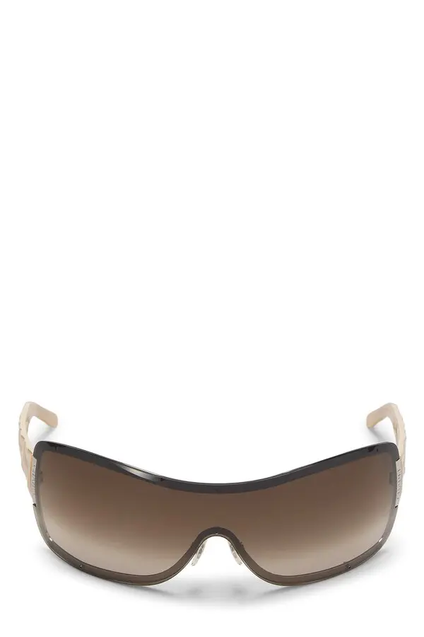 Chanel Metal Shield Sunglasses - Beige