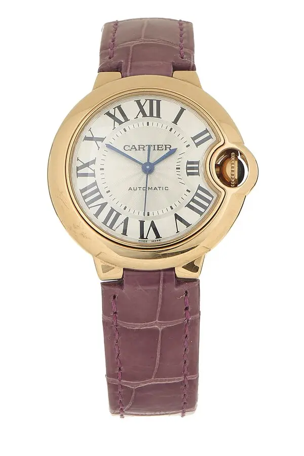 CARTIER Rose Gold Balloon Bleu De Watch - Purple