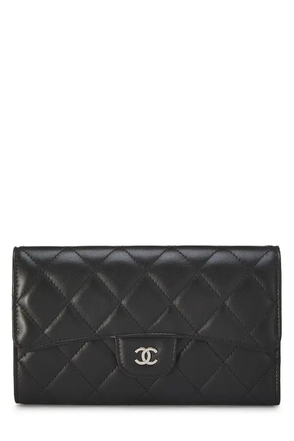 Chanel Lambskin Classic Flap Wallet - Black