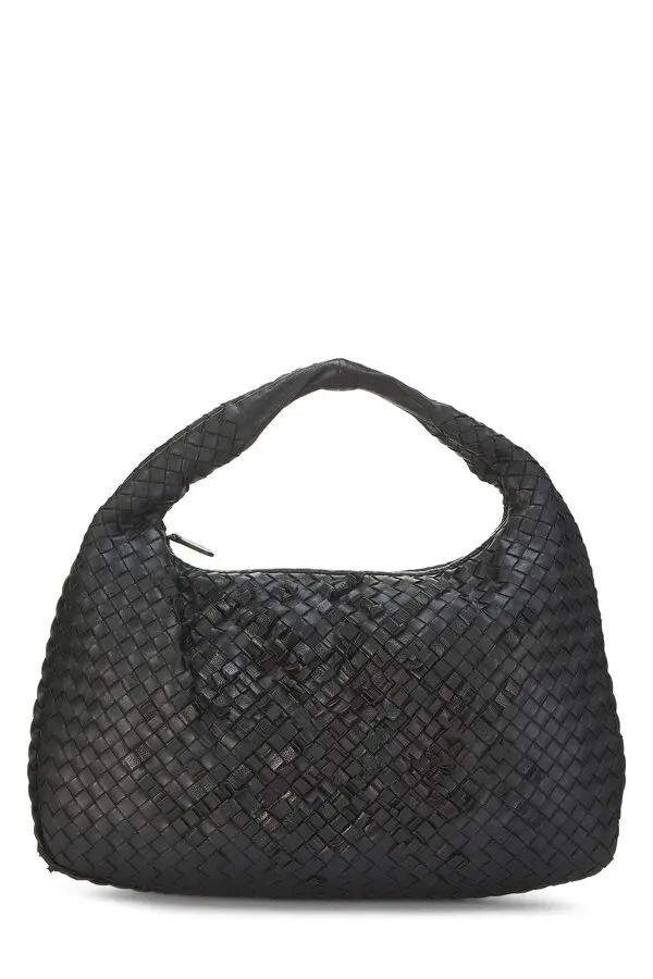 Bottega Veneta Intrecciato Leather Hobo - Black