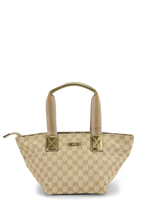 Gucci Original Gg Canvas Soft Zip Tote - Gold