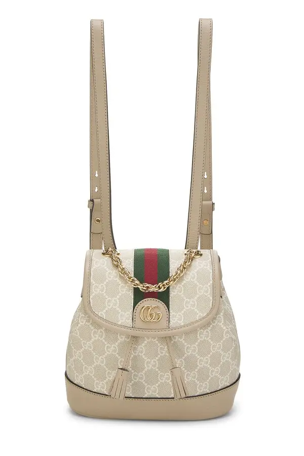 Gucci Gg Supreme Ophidia Backpack - Beige