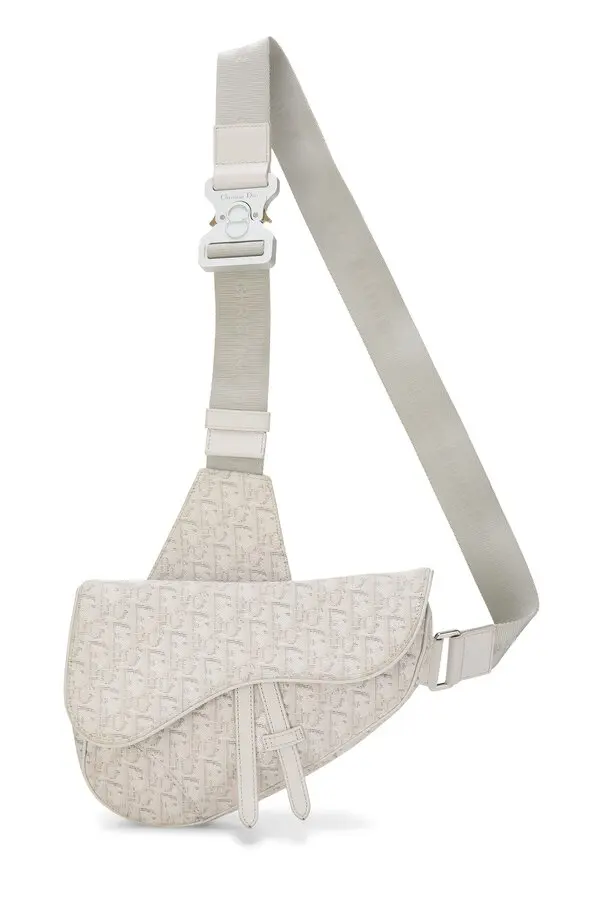 Dior Oblique Canvas Saddle Sling Bag - Grey