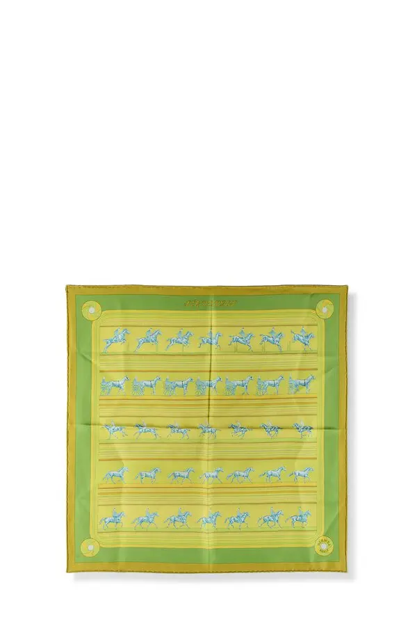 Hermès Multicolor 'sequences' Silk Pocket Square - Green