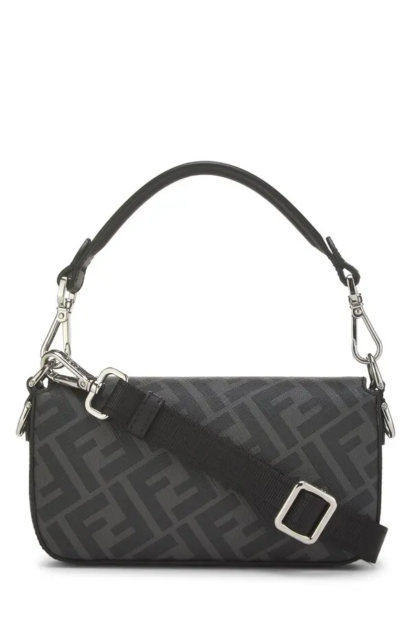 Fendi Zucca Coated Canvas Convertible Baguette - Black
