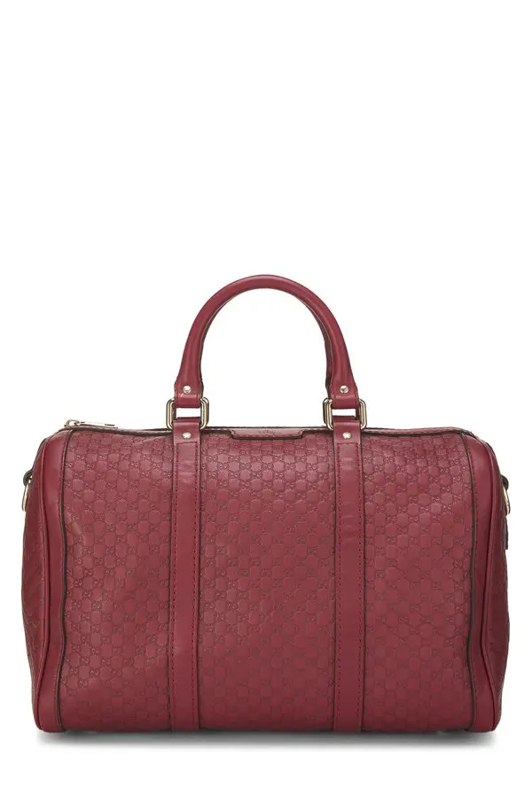 Gucci Microssima Leather Joy Boston Handbag - Red