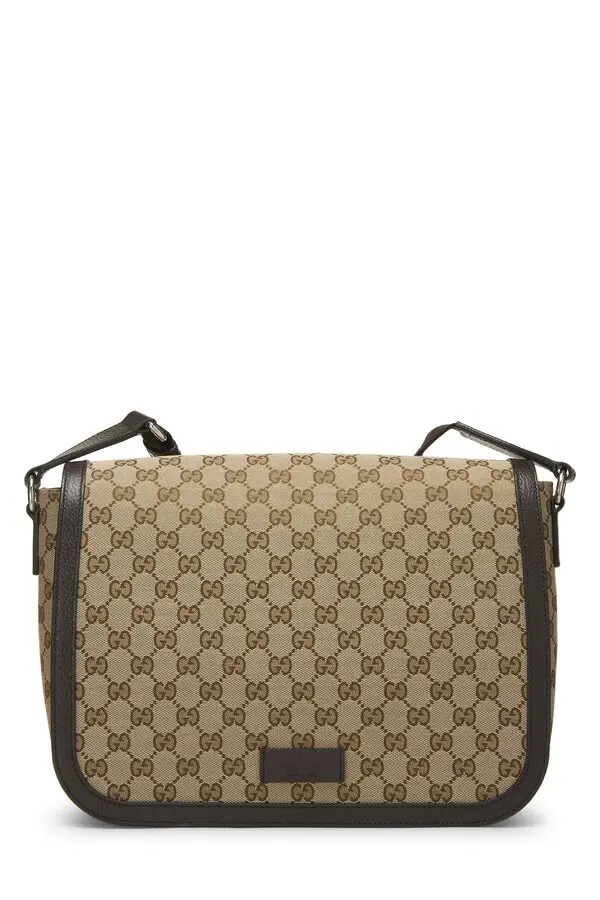 Gucci Original Gg Magnetic Flap Messenger - Brown