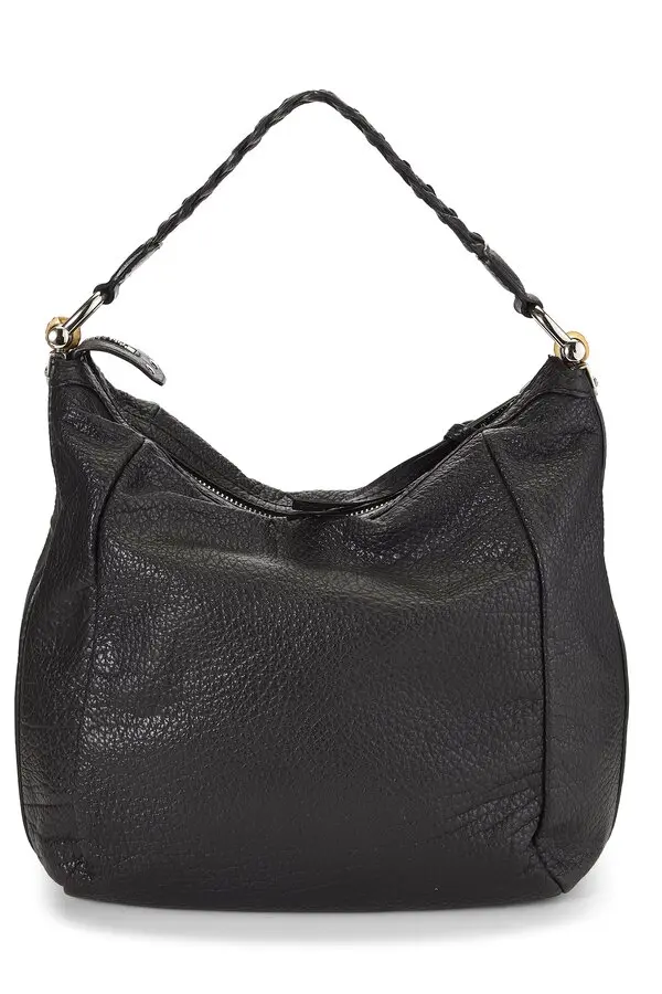 Gucci Leather Bamboo Braided Hobo - Black