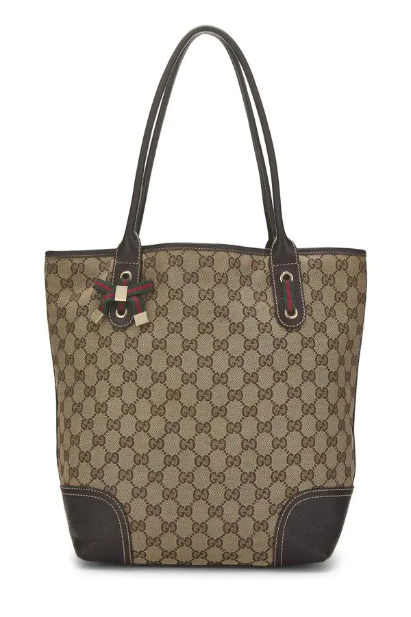 Gucci Original Gg Canvas Princy Vertical Tote - Brown