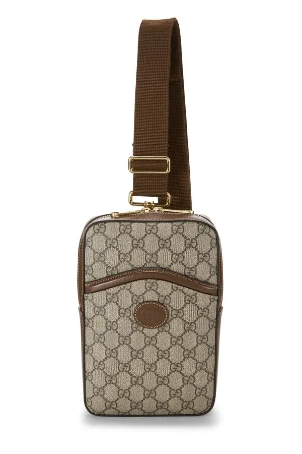 Gucci Gg Supreme Sling Crossbody - Brown