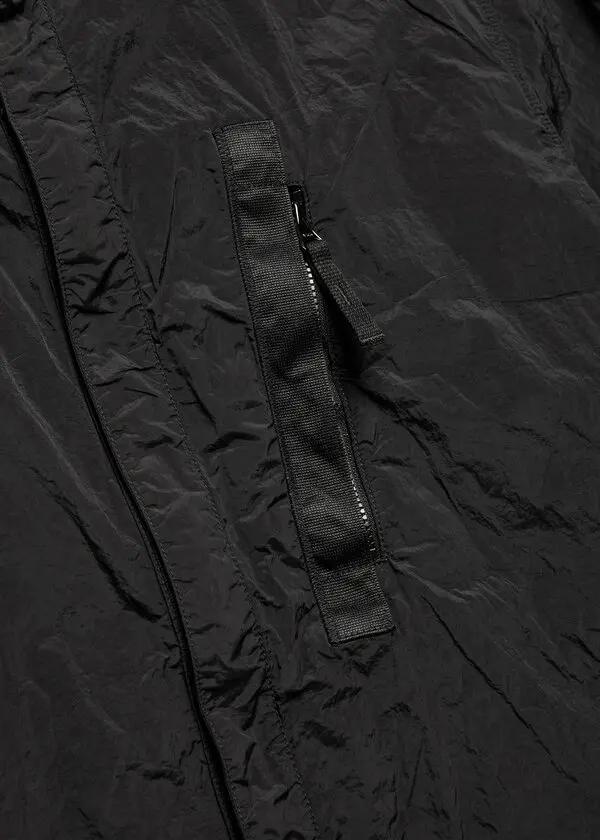 Stone Island Crinkled Nylon Overshirt - Black