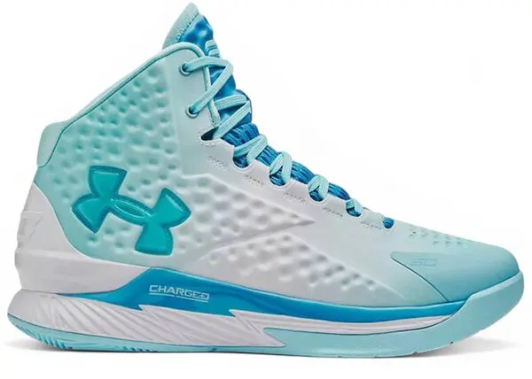 Under Armour Curry 1 Print Athletic Sneakers - Capri/sky Blue