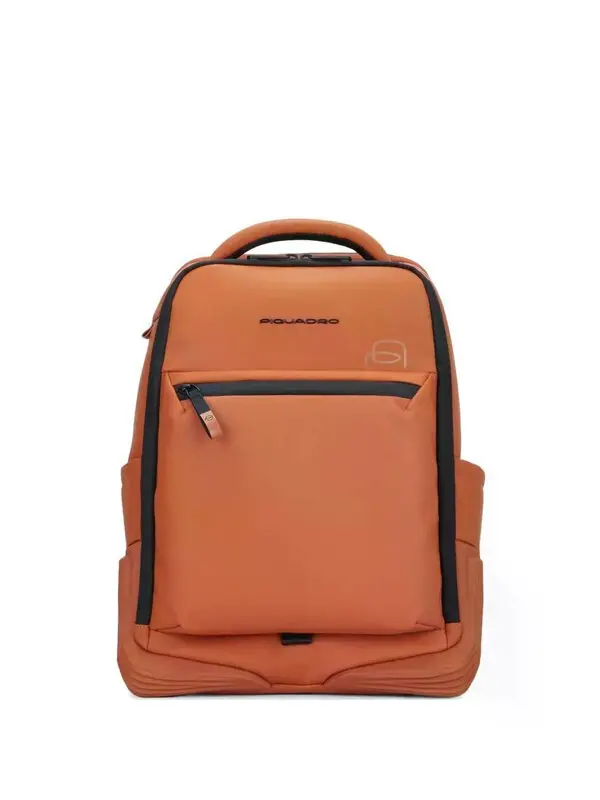 PIQUADRO Logo-print Zip-pocket Backpack - Orange