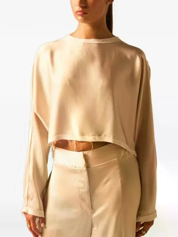 JBQ Raw-cut Cropped Top - Neutrals