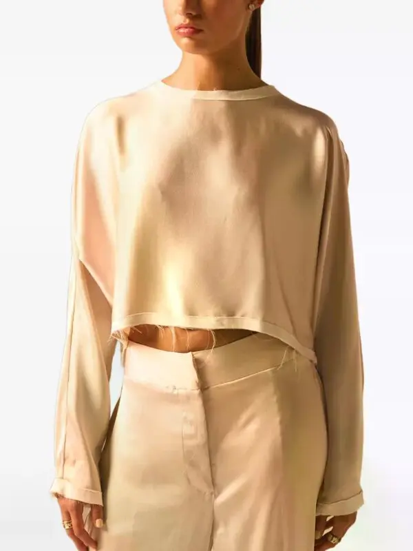 JBQ Raw-cut Cropped Top - Neutrals