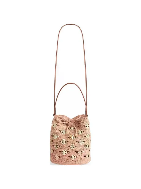 Rabanne Medium Crochet 1969 Disc Bucket Bag - Pink