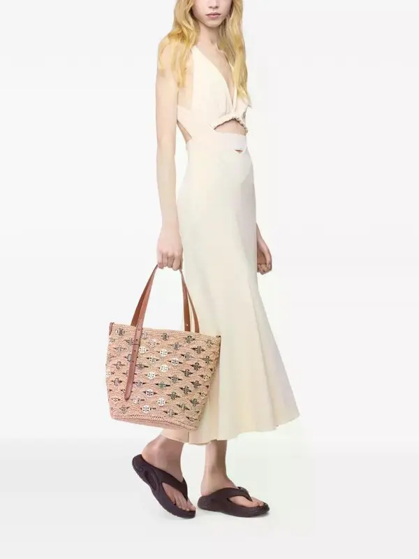 Rabanne Crochet Metal Discs Bucket Bag