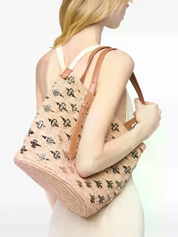 Rabanne Crochet Metal Discs Bucket Bag