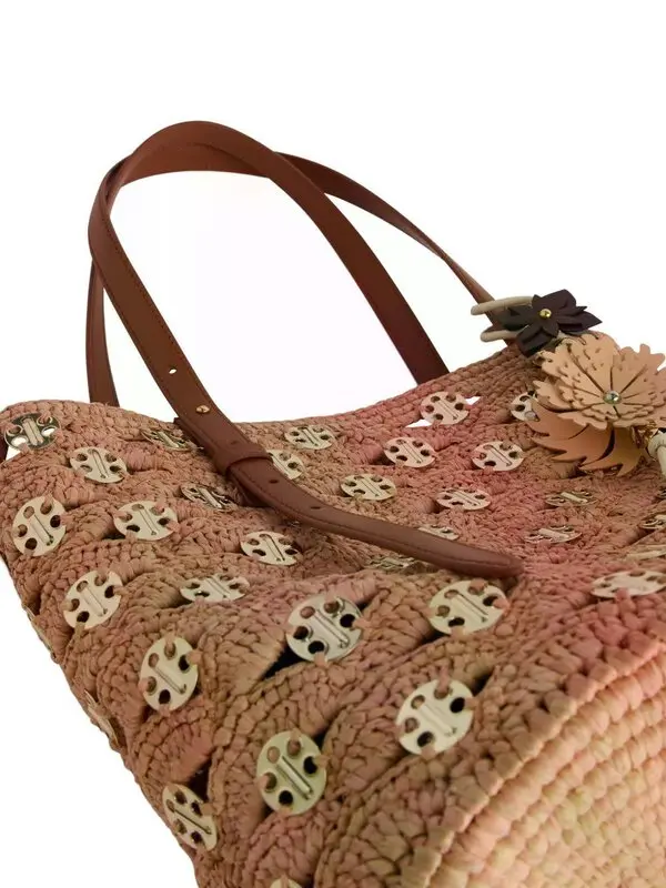 Rabanne Crochet Metal Discs Bucket Bag