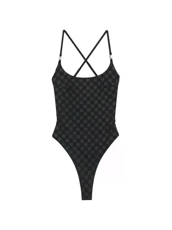 MISBHV Monogram-print Swimsuit - Black