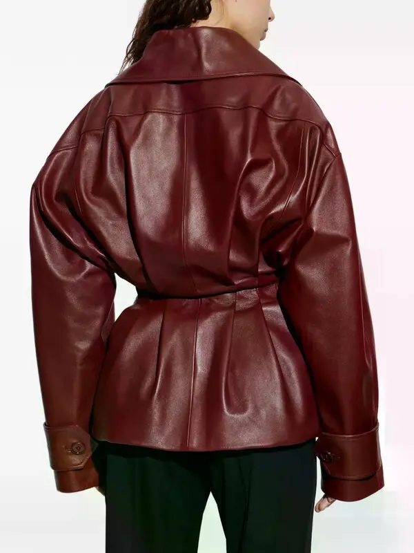 Balenciaga Folded Long-sleeve Leather Jacket