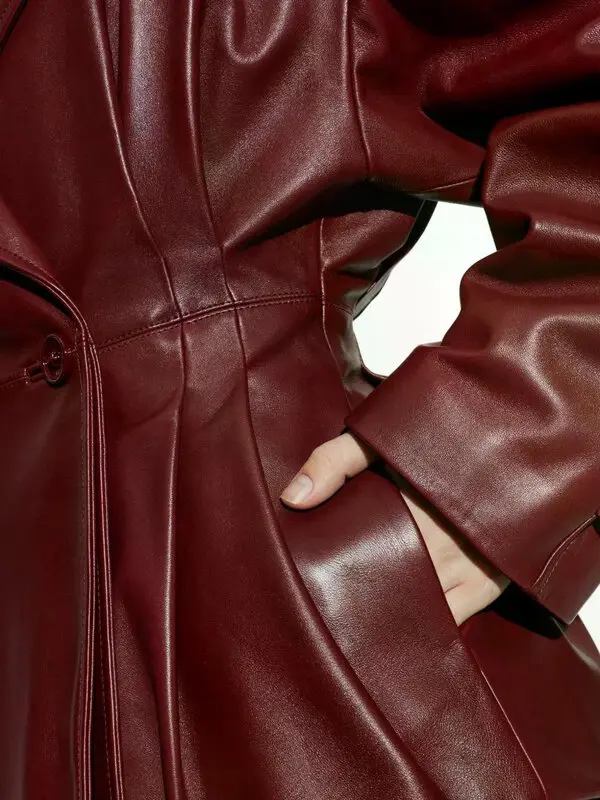 Balenciaga Folded Long-sleeve Leather Jacket