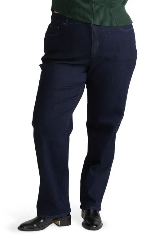 Universal Standard Donna High Waist Straight Leg Jeans - Dark Indigo Blue