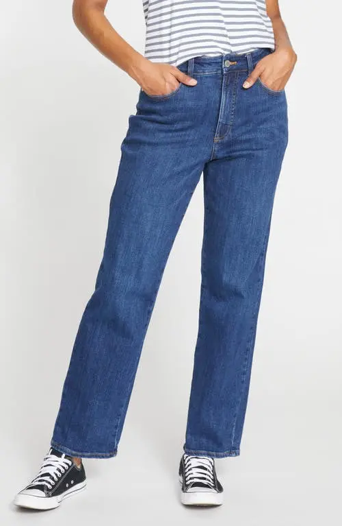 Universal Standard Donna High-waist Straight-leg Jeans - Stonewash Indigo Blue