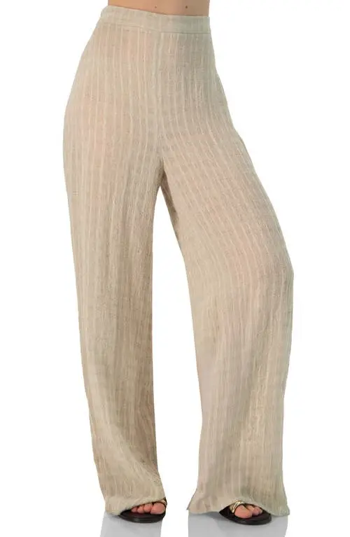 IVONNE Wide-leg Elastic Waist Pants - Ivory