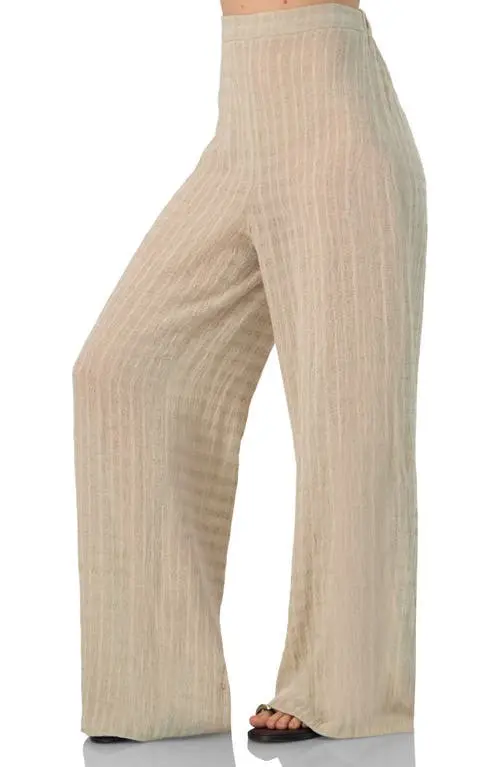 IVONNE Wide-leg Elastic Waist Pants - Ivory