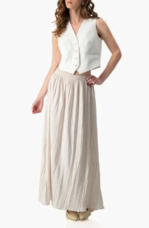 IVONNE Short Vest With Simulated Pockets - Ivory