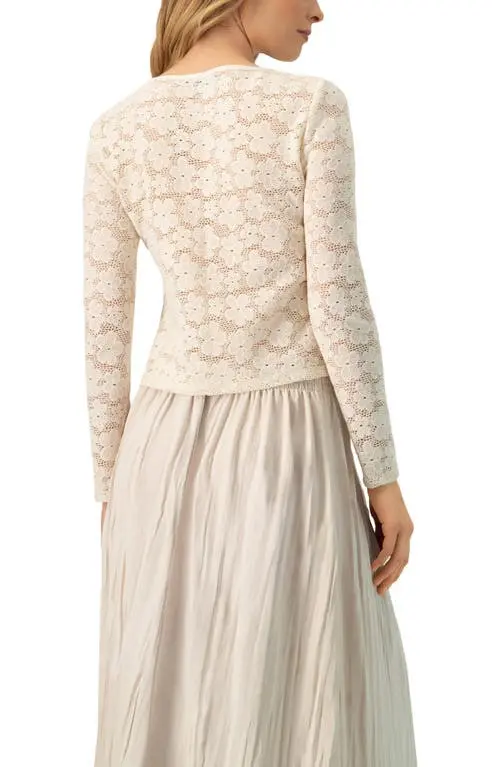 IVONNE Long Sleeve Knitted Lace Blouse