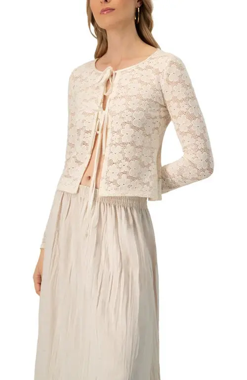 IVONNE Long Sleeve Knitted Lace Blouse
