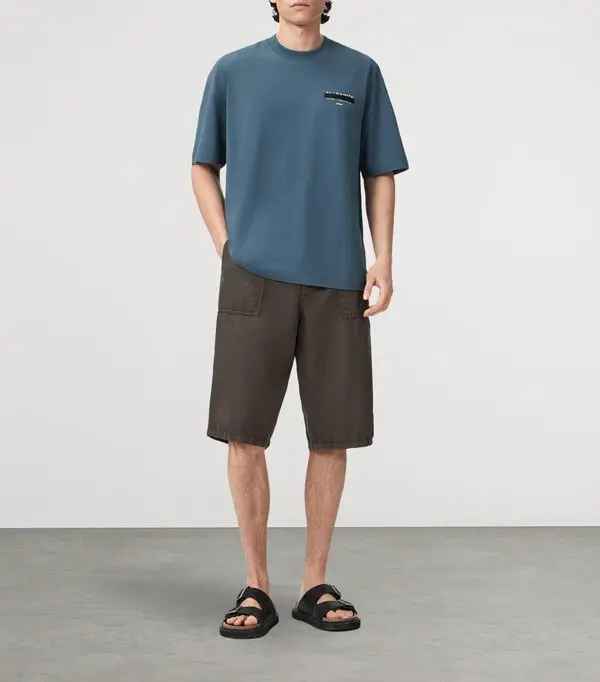 ALLSAINTS Organic Cotton Redact T-shirt - Blue