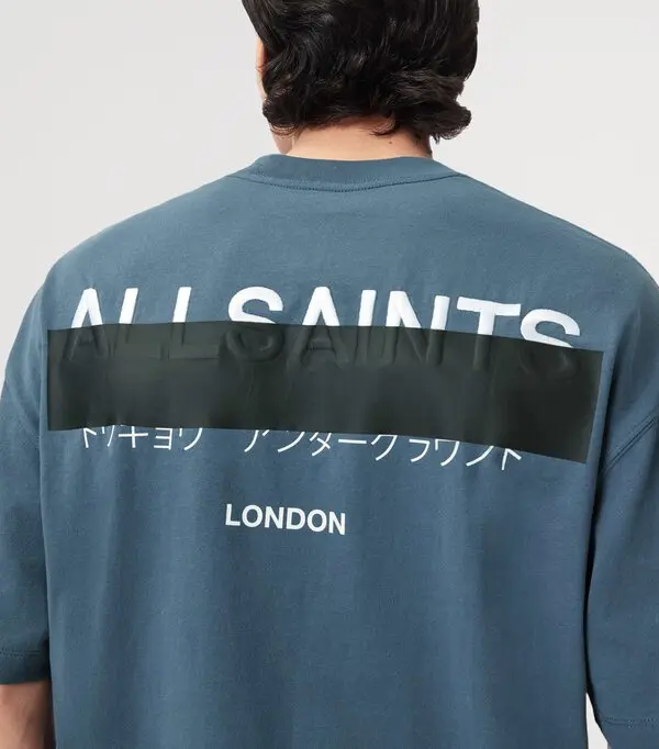 ALLSAINTS Organic Cotton Redact T-shirt - Blue