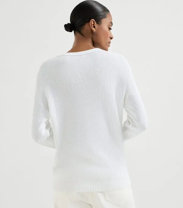Brunello Cucinelli Cotton Monili-detail Crew Neck Sweater