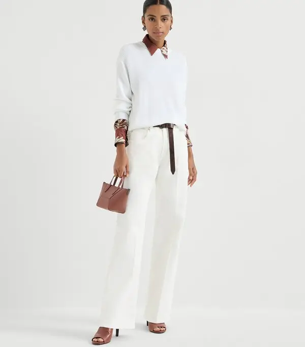 Brunello Cucinelli Cotton Monili-detail Crew Neck Sweater