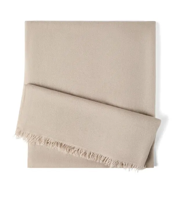 Brunello Cucinelli Cashmere-silk Fringed Scarf - Brown