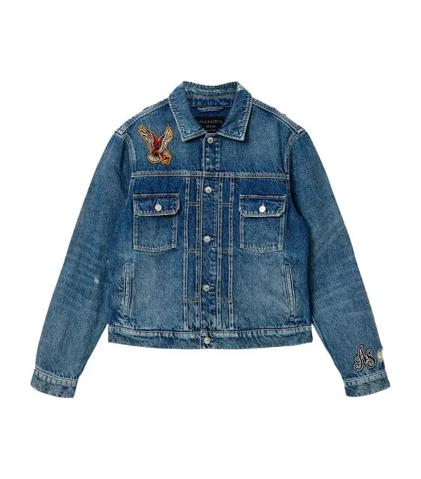 ALLSAINTS Exile Patch Denim Jacket - Grey